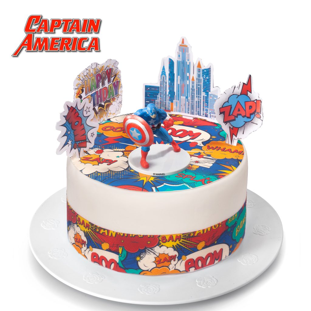 CAPTAIN AMERICA ΣΧΕΔΙΟ ΓΙΑ ΤΟΥΡΤΑ ΓΕΝΕΘΛΙΩΝ - Kardasis Decorations