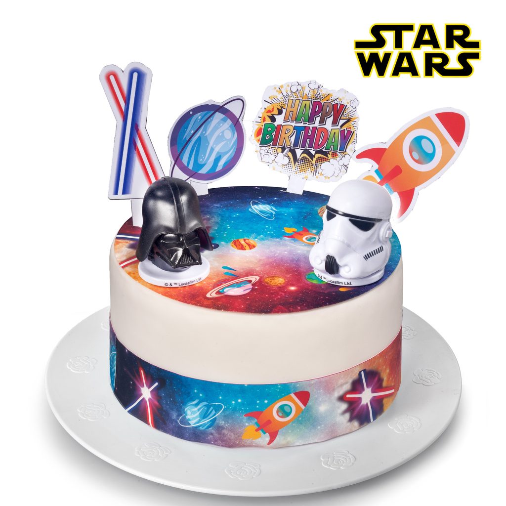 STAR WARS ΔΙΑΣΤΗΜΑ ΣΧΕΔΙΟ ΓΙΑ ΤΟΥΡΤΑ ΓΕΝΕΘΛΙΩΝ - Kardasis Decorations